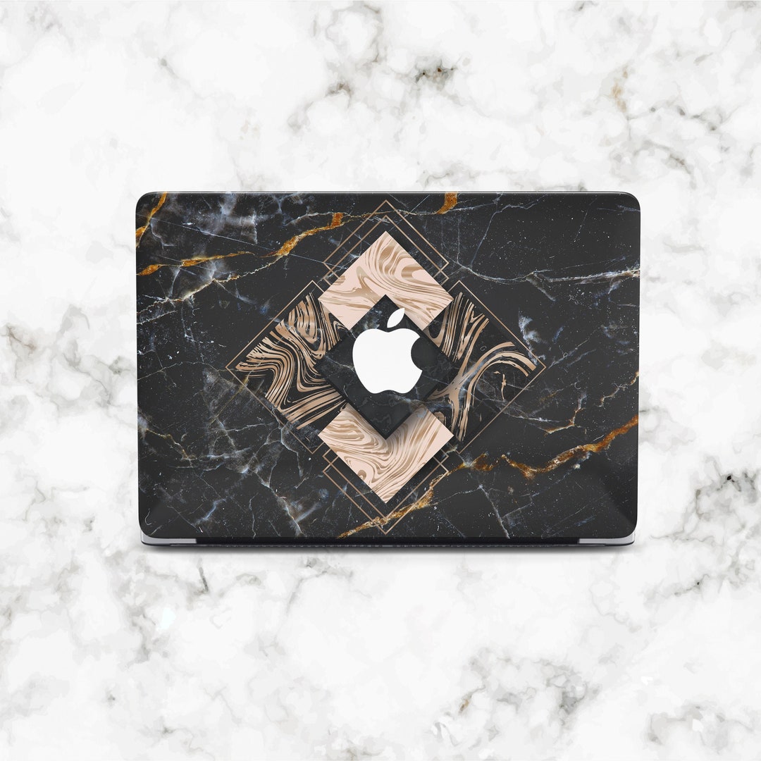 MacBook Pro 14 Case Black Marble MacBook 2023 2024 Geometric Case ...