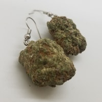 Purple Sparkly Weed Leaf Earrings | Handmade Dangly Resin Cannabis ...