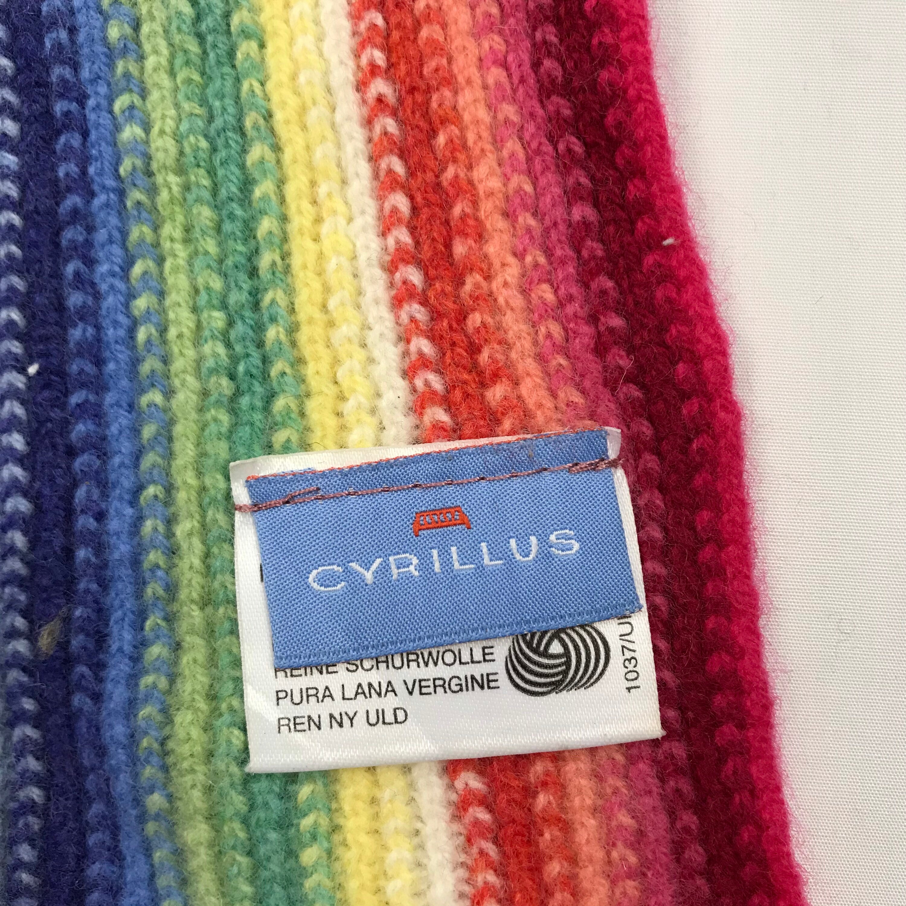 CYRILLUS Rainbow Color Scarf Fringes Wool Muffler Made in - Etsy UK