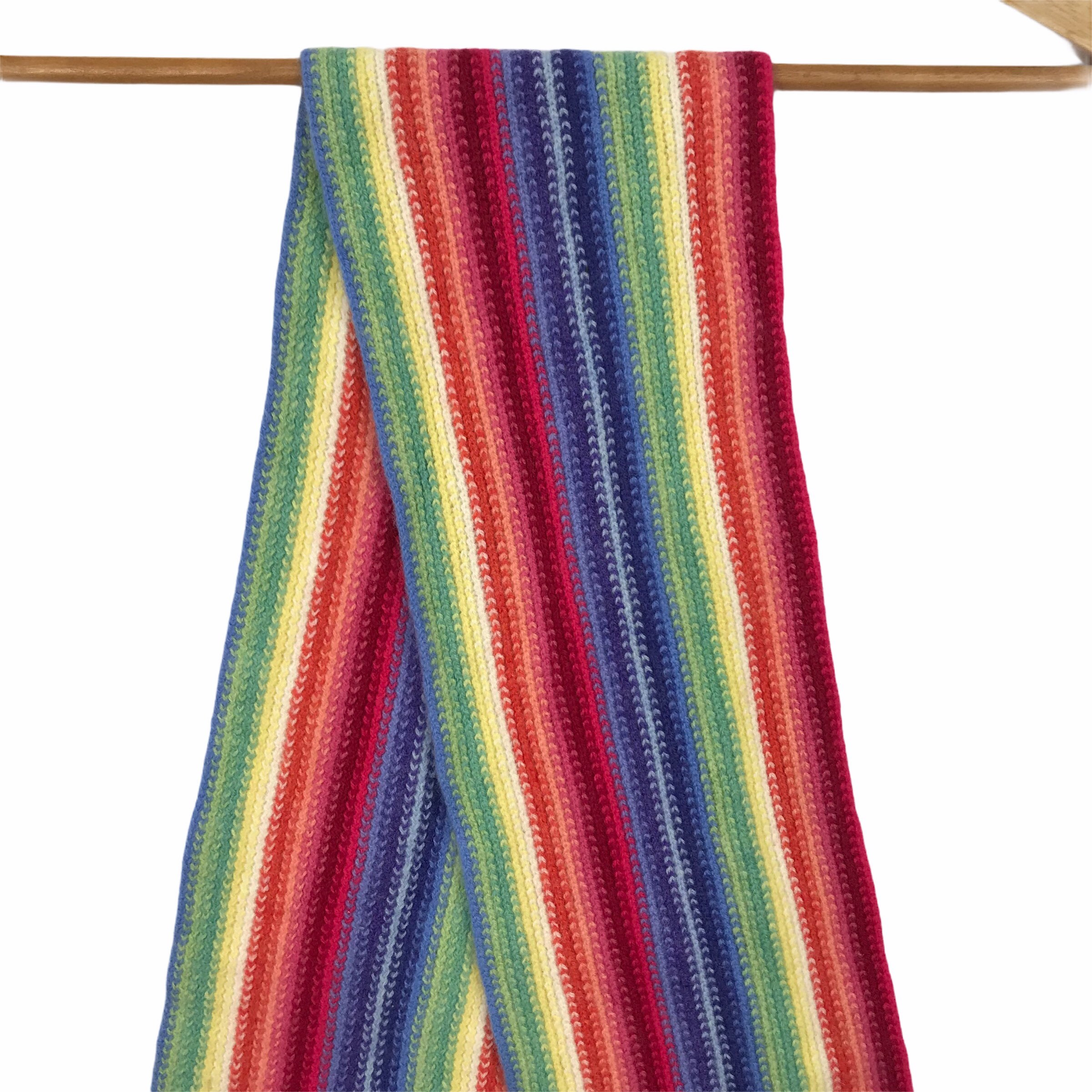 CYRILLUS Rainbow Color Scarf Fringes Wool Muffler Made in - Etsy UK