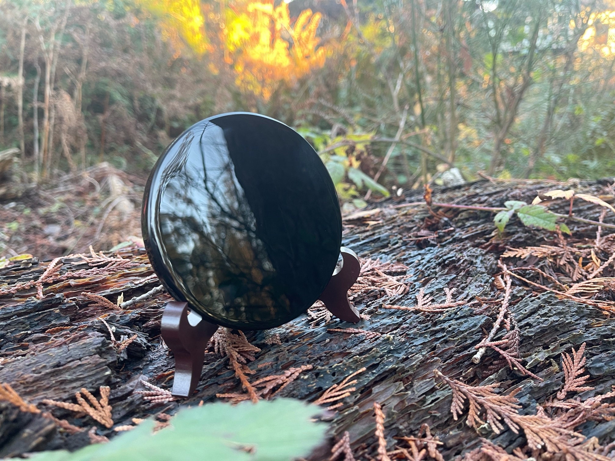 Local Seller REAL Black Obsidian Scrying Mirror for Magic | Etsy