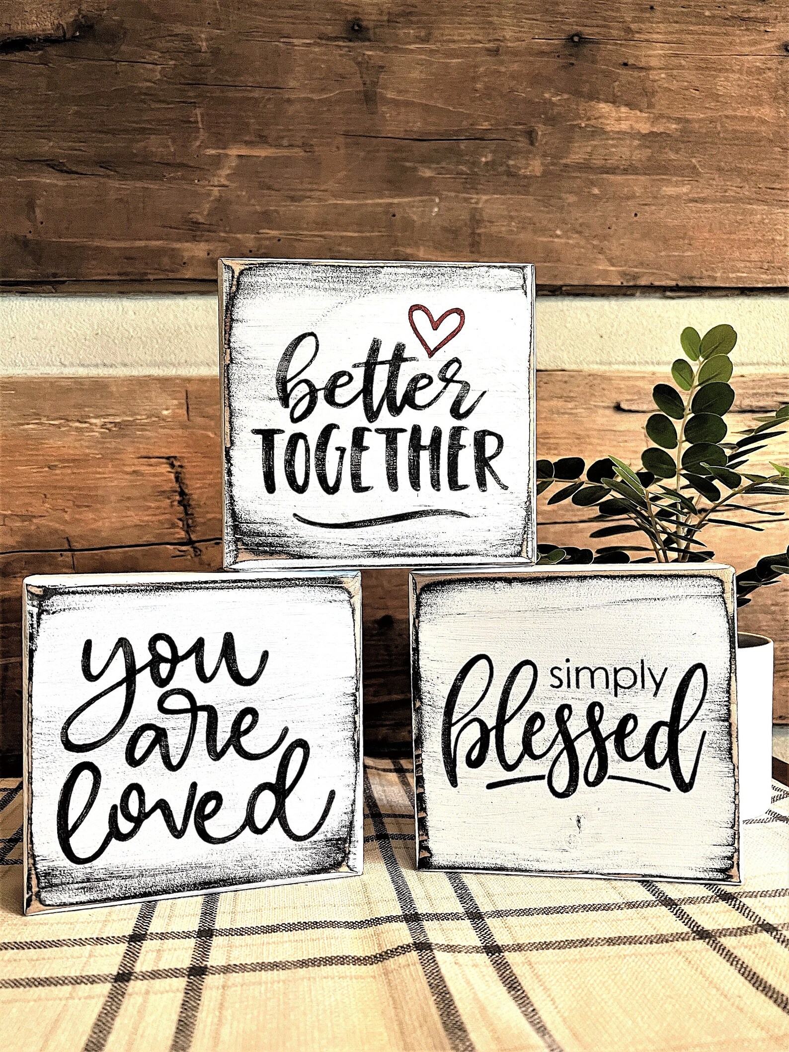 Small Block Signs 5 1/2 X 5 1/2 Small Inspirational Sayings Wood Sign ...