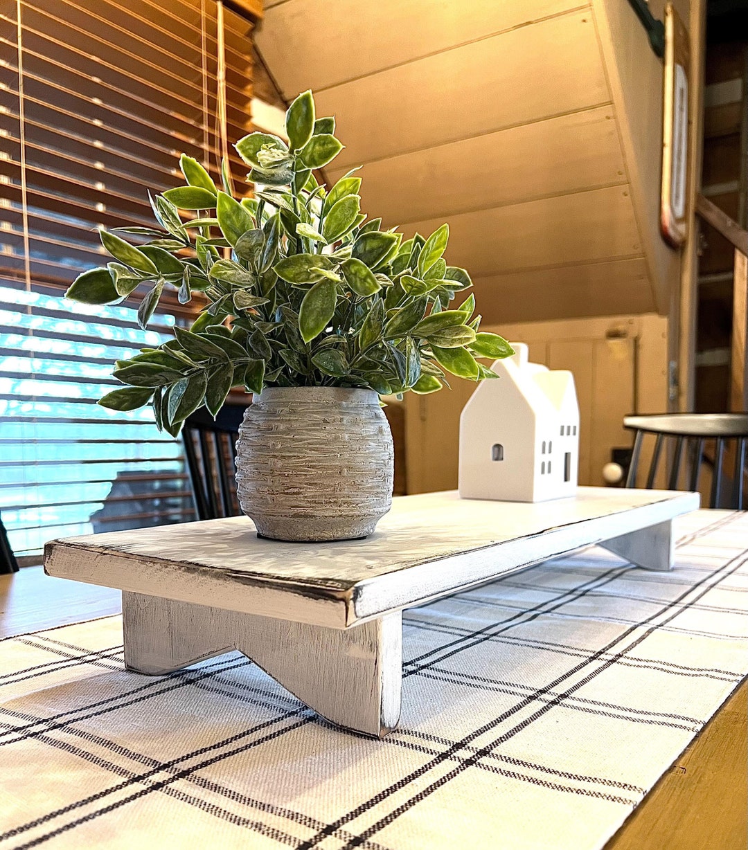 Wood Table Riser | Farmhouse Style Table Decor | 18"l X 8" W X 3"h - Etsy