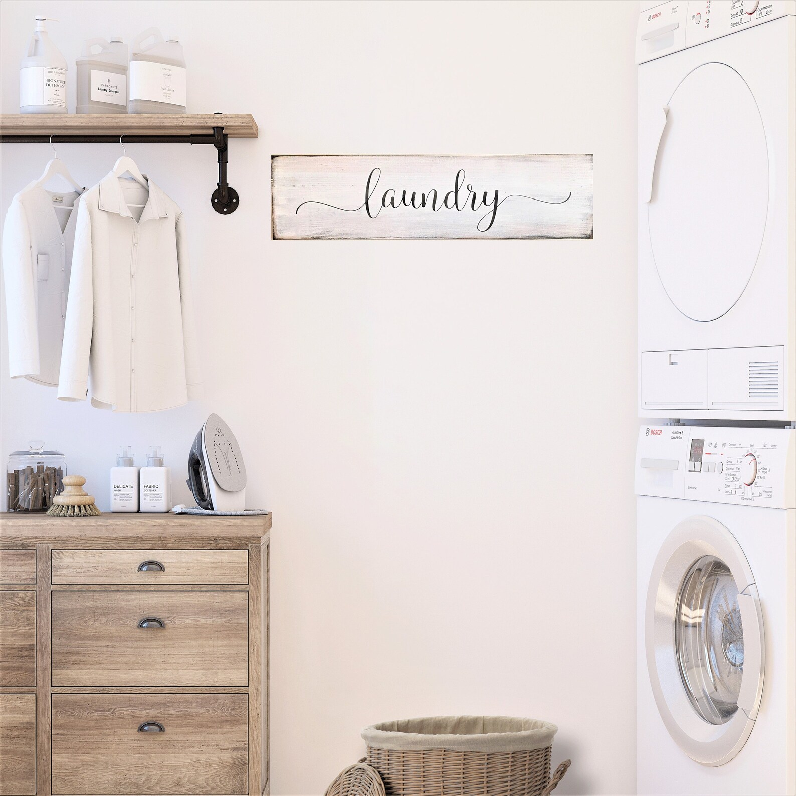 Laundry Wood Sign Laundry Room Wall Decor Rustic Farmhouse - Etsy