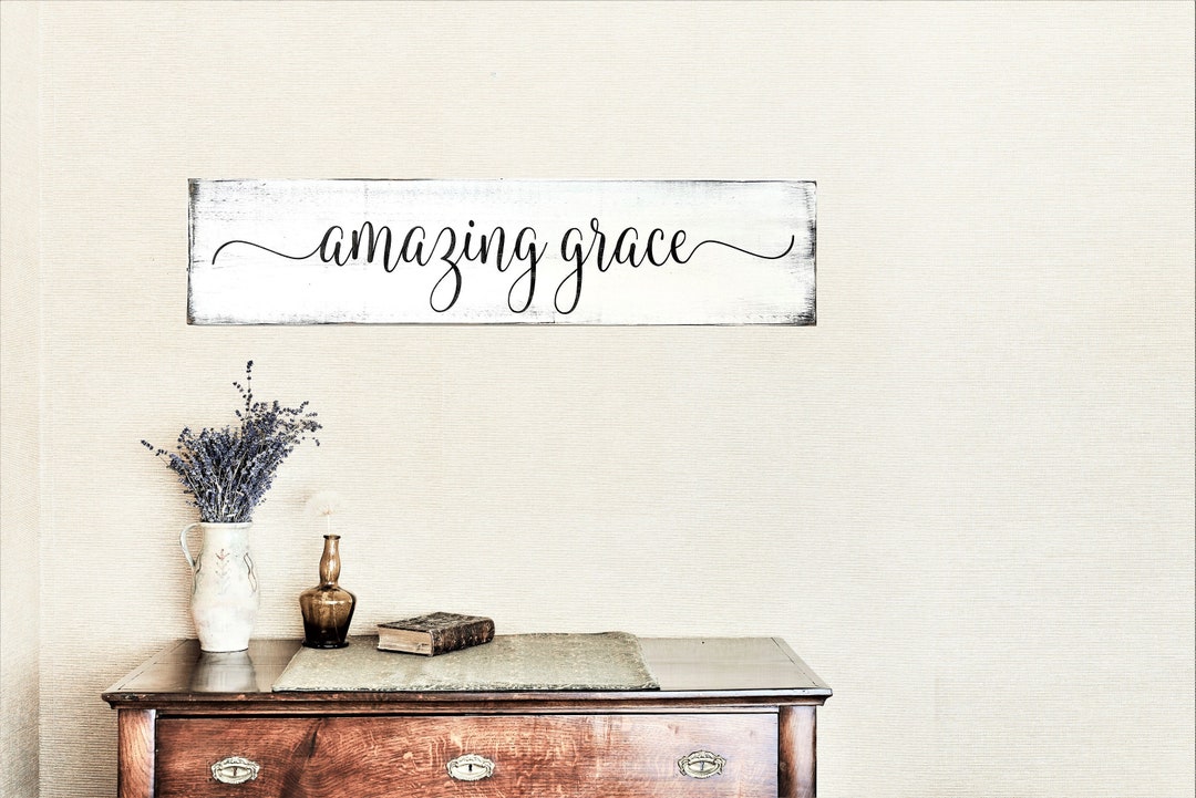 Amazing Grace Wood Sign Inspirational Sign Farmhouse Style - Etsy