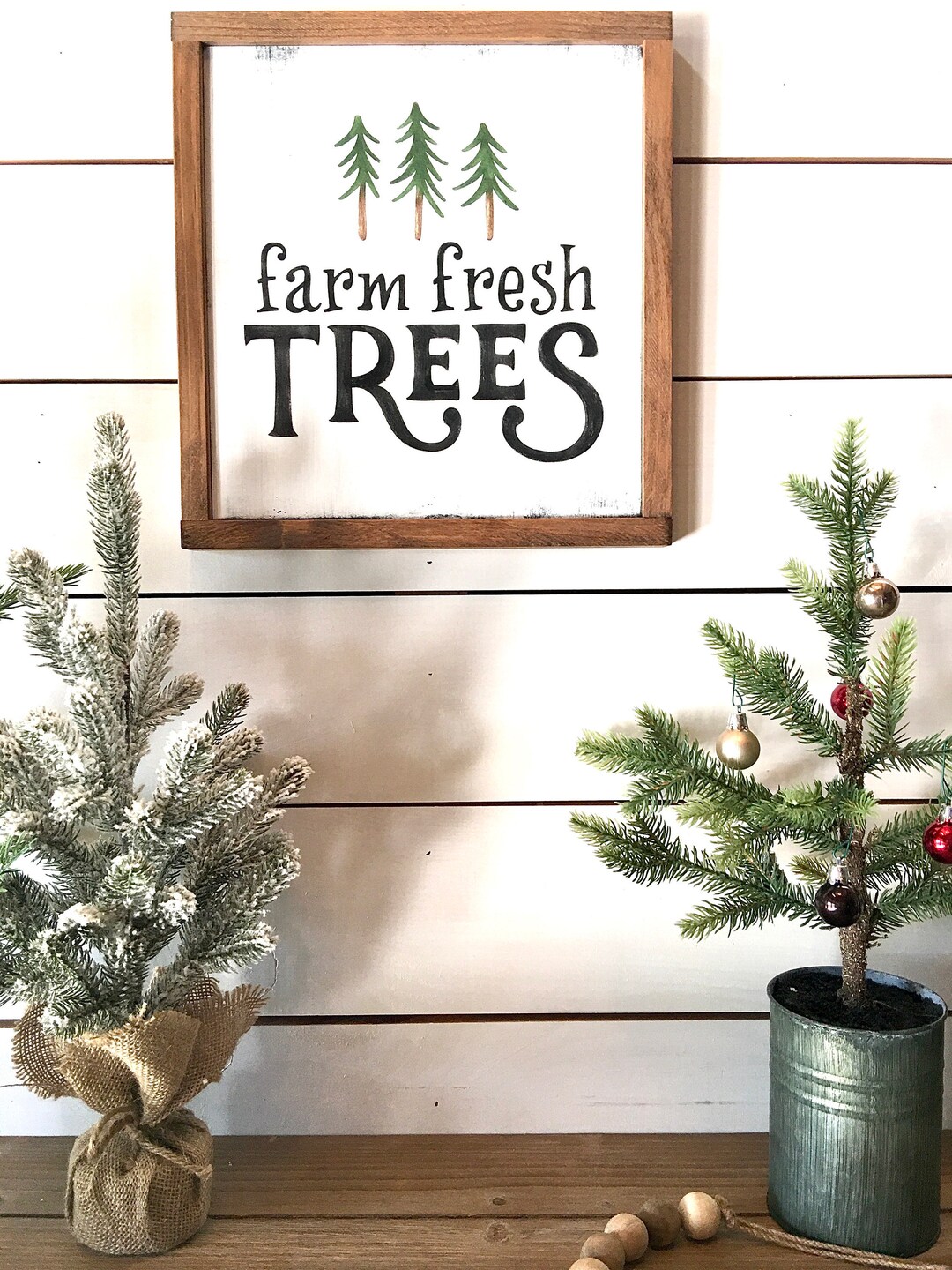 Farm Fresh Trees Wood Sign Rustic Christmas Sign Christmas Wall Decor ...