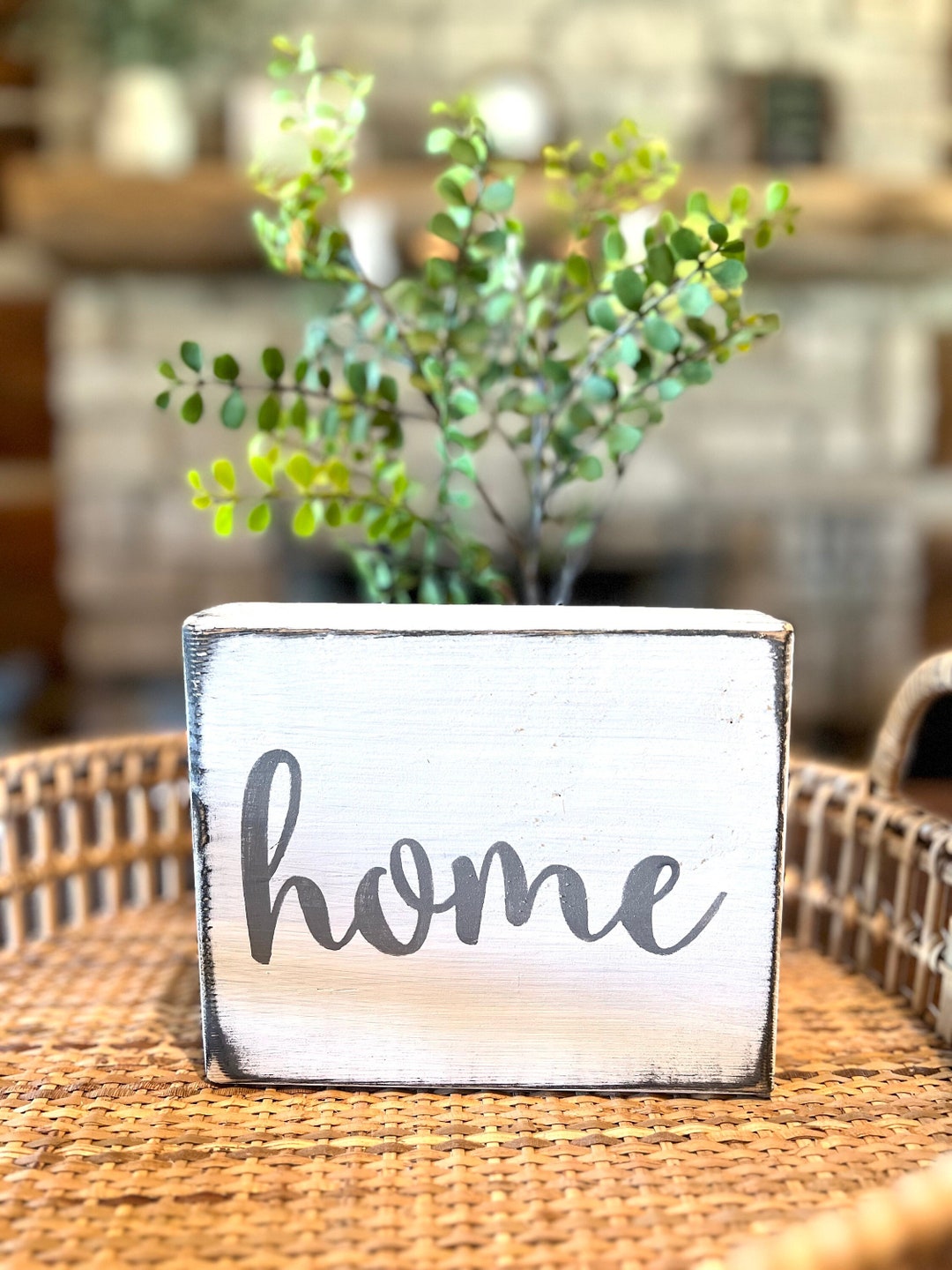 Small Block Sign | Home Sign | Farmhouse Table Decor | Tiered Tray ...