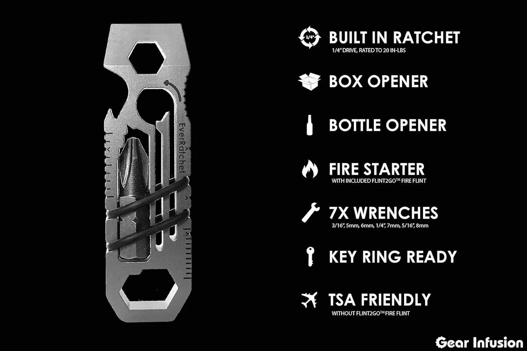 Everratchet Keychain Multitool - EDC Ratcheting Pocket Tool - Mini ...