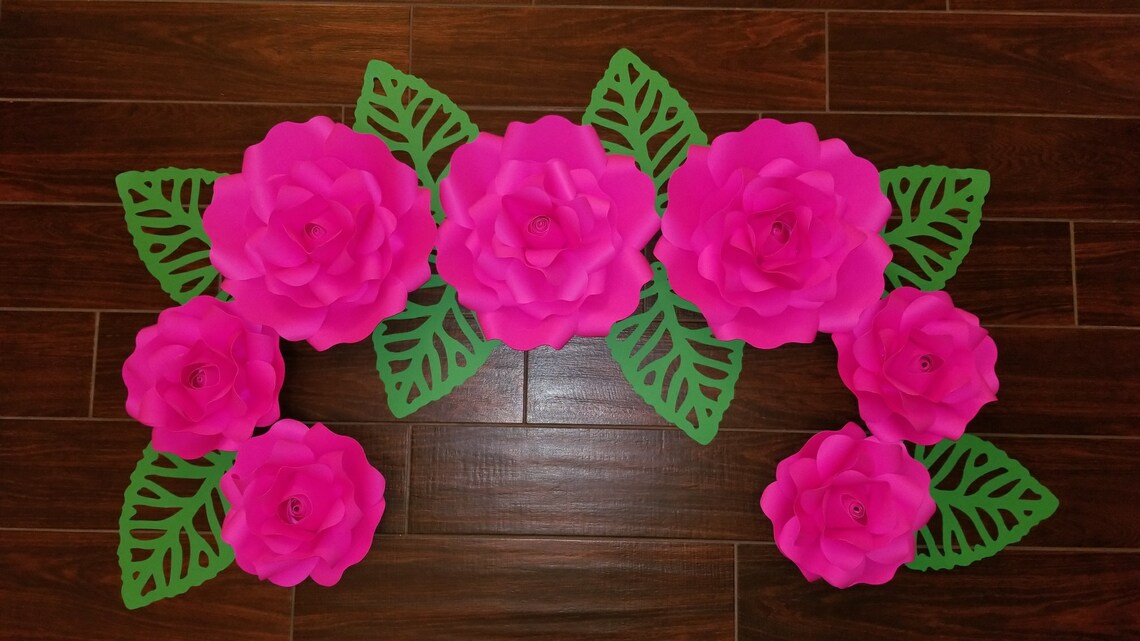 Set of 7 Premium Quality Paper Roses /medium Paper Rose / Small Paper ...