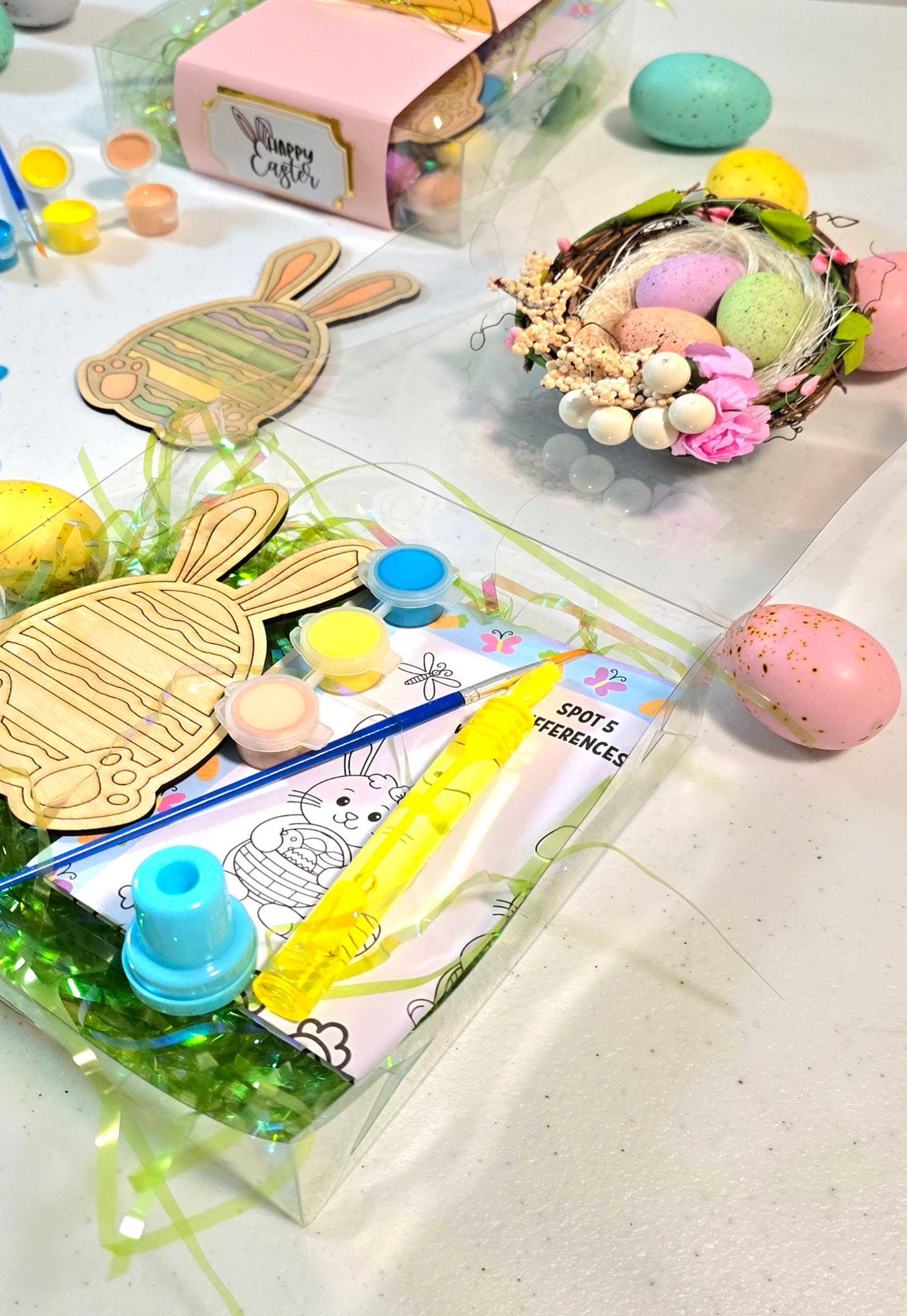 Personalized Easter Bunny Paint Kit ,DIY Craft Activity Set With Wooden ...
