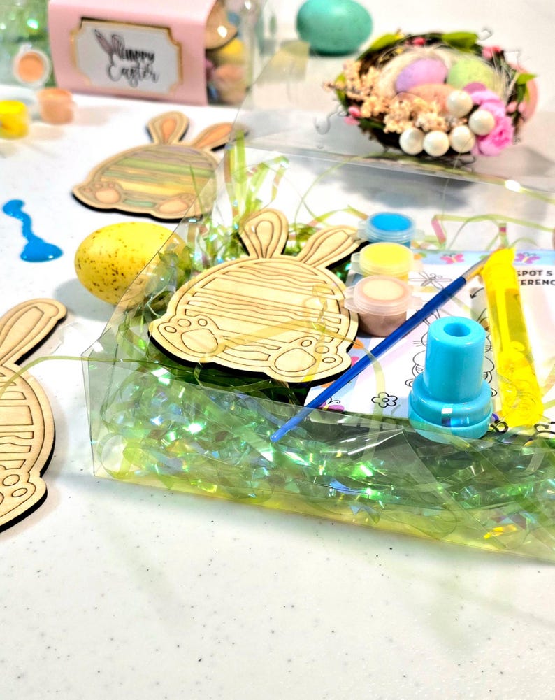 Personalized Easter Bunny Paint Kit ,DIY Craft Activity Set With Wooden ...