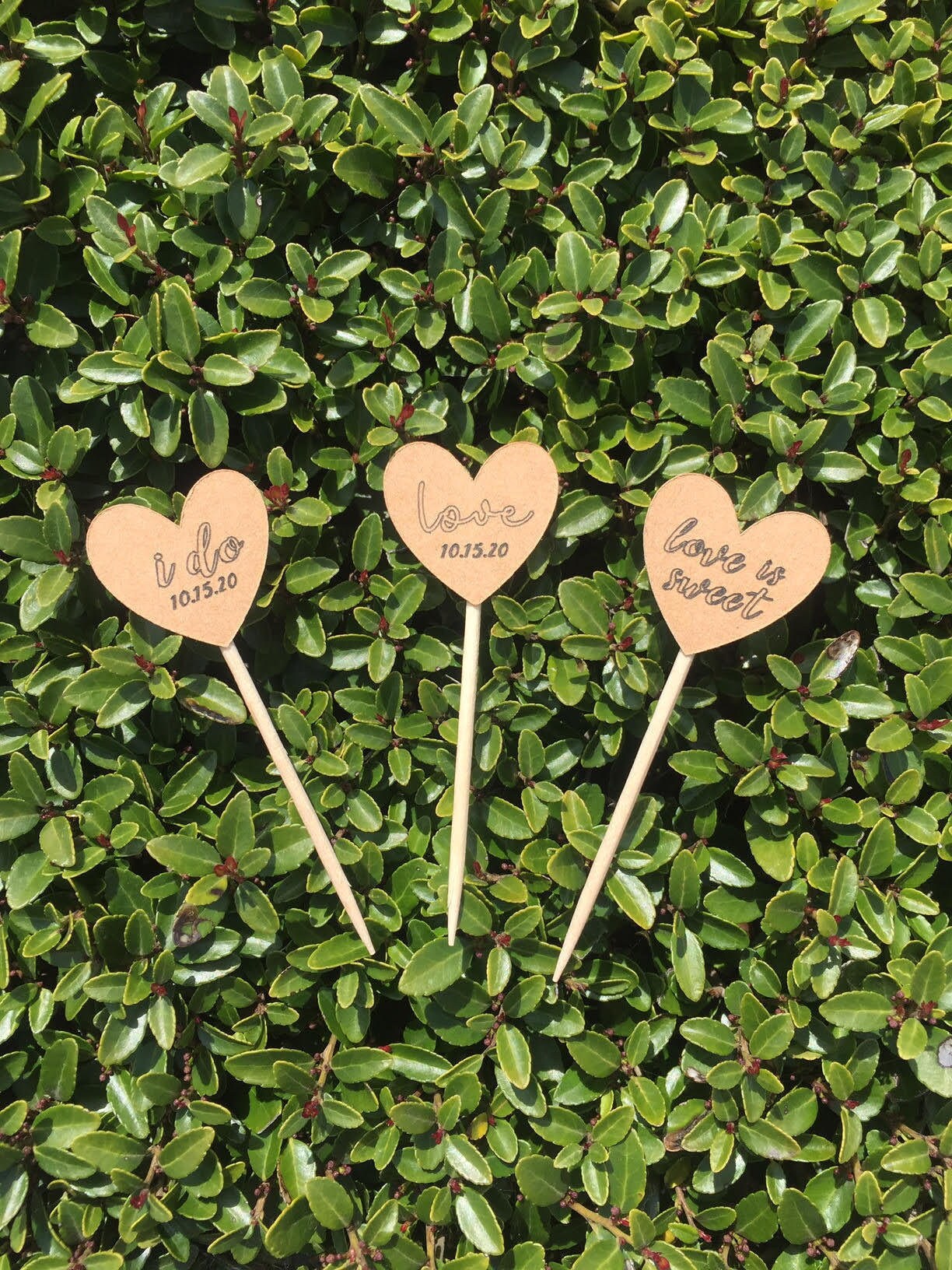 24 CT Charming Wedding Cupcake Toppers Love is Sweet I Do Wedding Date ...