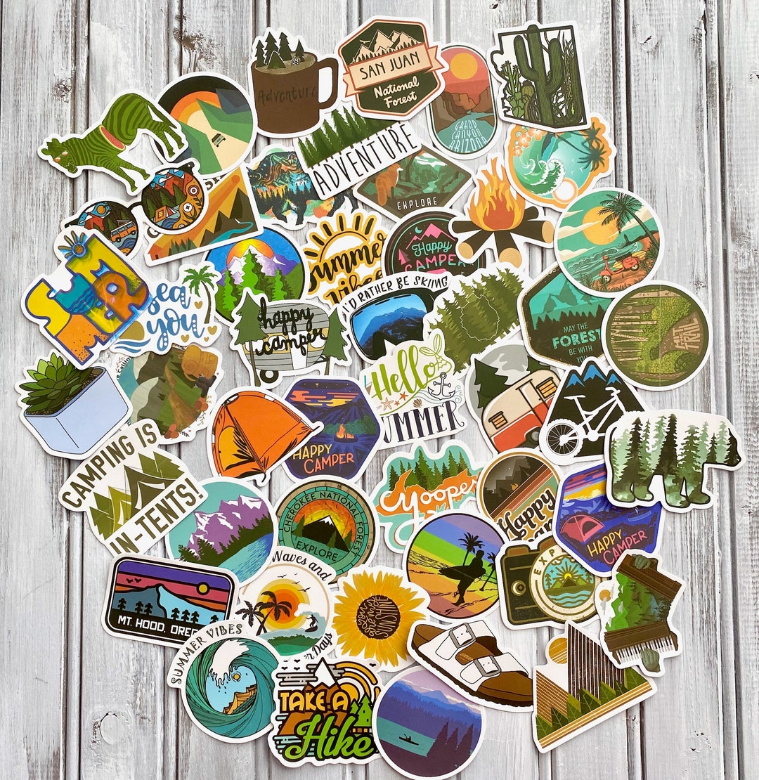 Outdoor Adventure Stickers, Matte Vinyl Stickers, Laptop Stickers ...