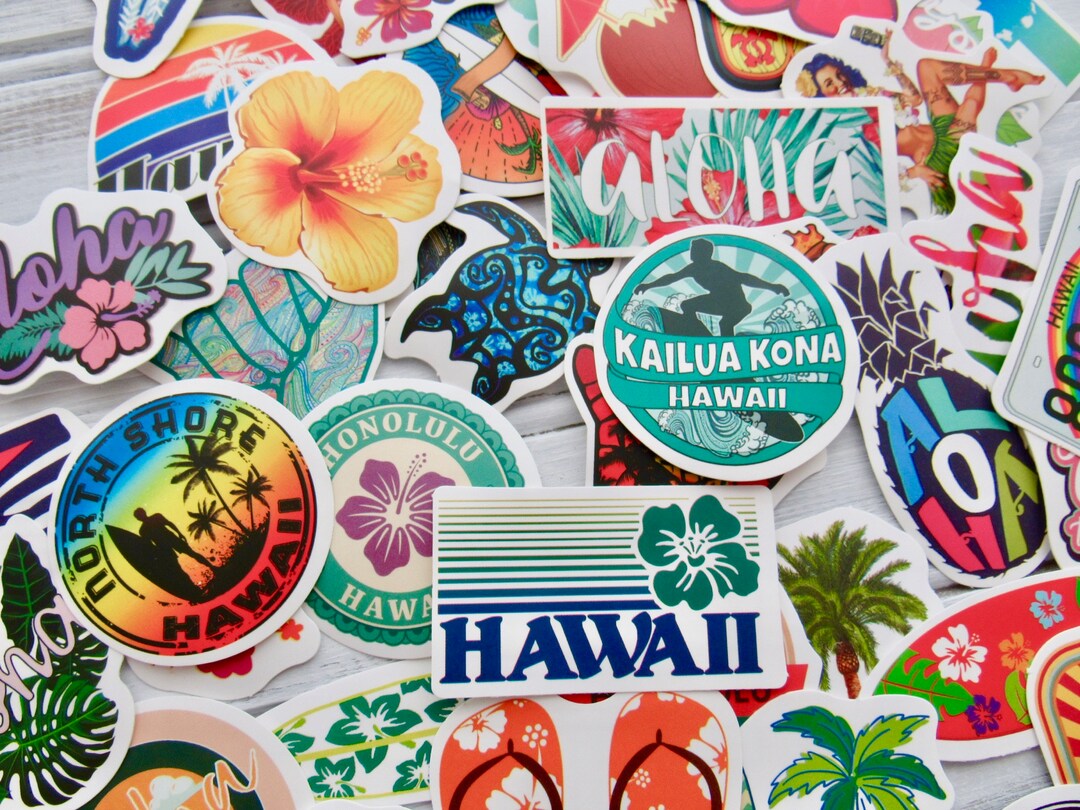 Hawaii Surf Matte Vinyl Stickers Beach Stickers Assorted 10 - Etsy