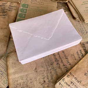 Wanderings Handmade White Deckle Edge Envelopes Package of - Etsy