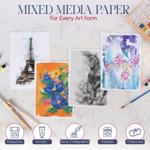 Ultra Thick Handmade Watercolor Paper, Deckled Edge Paper, 500GSM - 15 ...