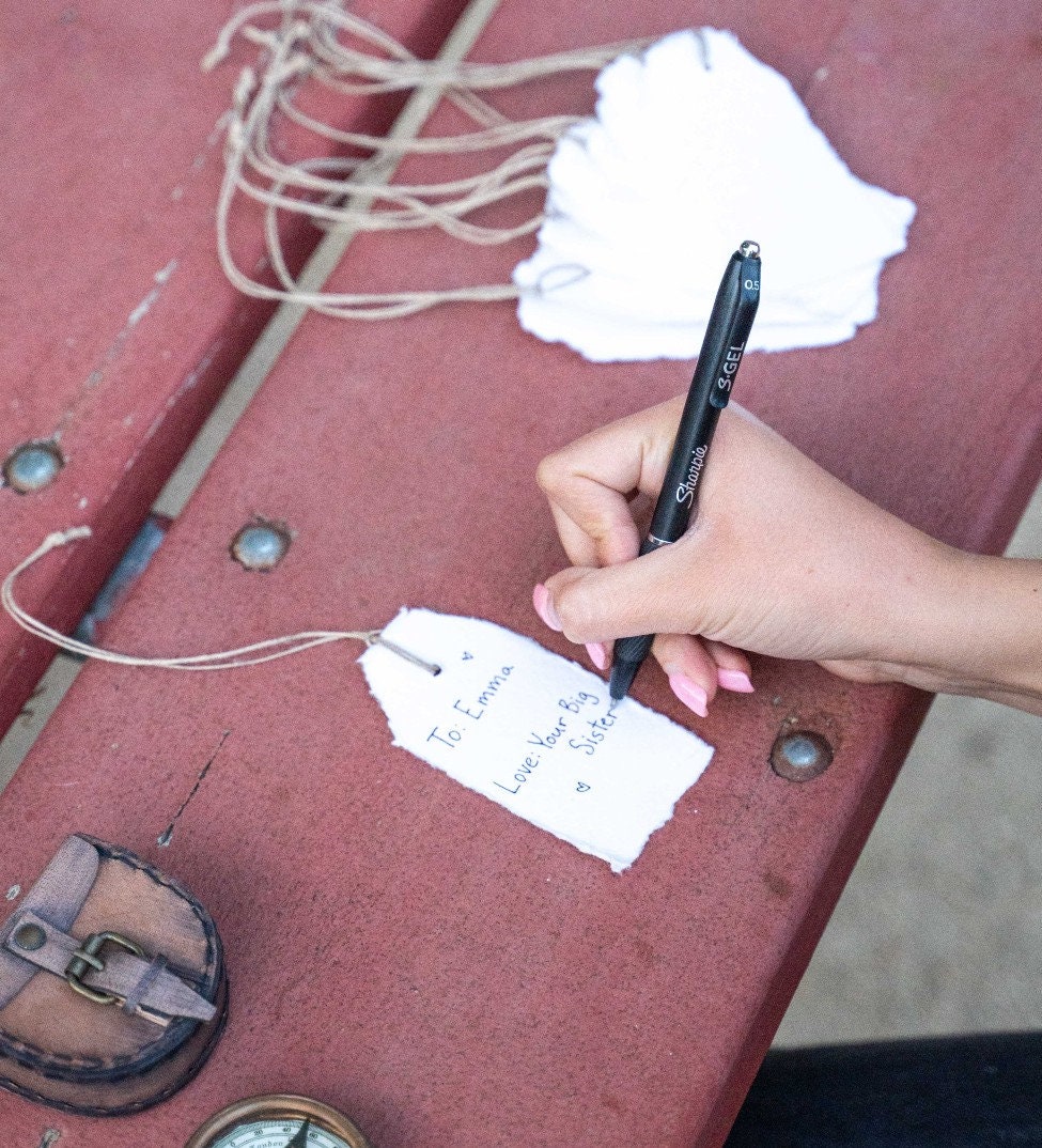 Handmade Paper Gift Tags With String - Vintage / White Deckle Edge - 25 ...