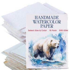 Ultra Thick Handmade Watercolor Paper, Deckled Edge Paper, 500GSM - 15 ...