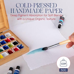 Ultra Thick Handmade Watercolor Paper, Deckled Edge Paper, 500GSM - 15 ...