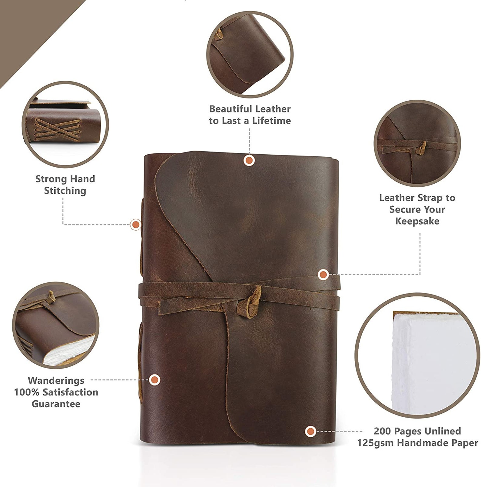 Vintage Leather Journal Handmade Leather Bound Notebook With - Etsy