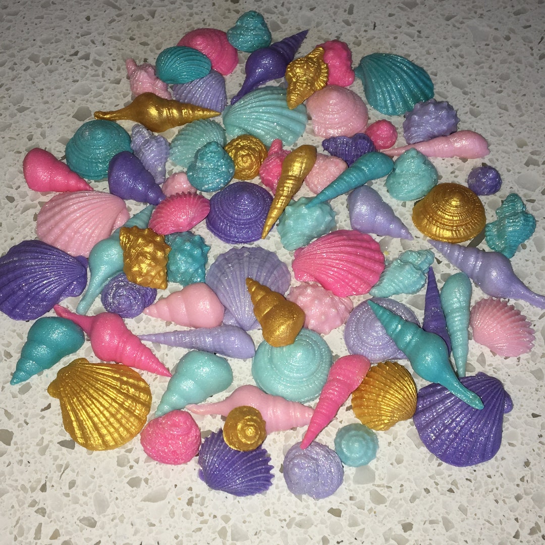 Fondant Seashells Mermaid Mix Assorted Fondant Seashells Cake - Etsy