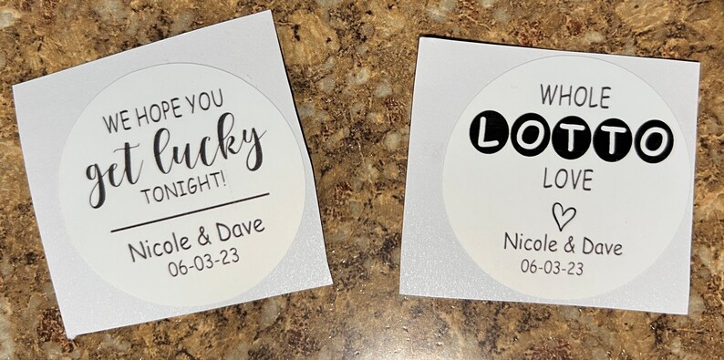 2" Round Lotto Favor Stickers... for Wedding/graduation/shower Favors ...