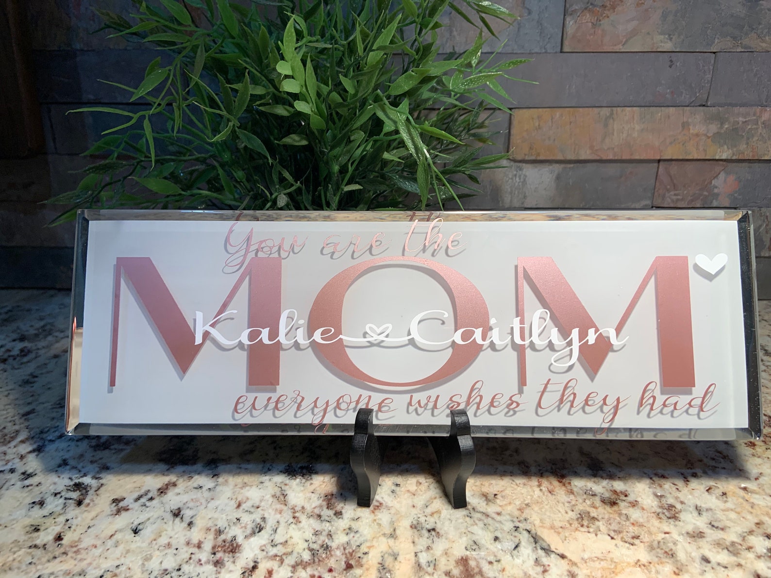 Personalized Glass Tiles for Mom - 4x12 MOM With Names, Mothers Day - Etsy