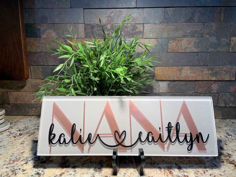 Personalized Glass Tiles for Mom - 4x12 MOM With Names, Mothers Day - Etsy