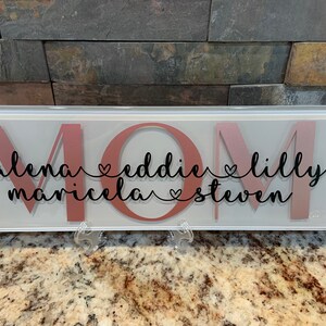 Personalized Glass Tiles for Mom - 4x12 MOM With Names, Mothers Day - Etsy