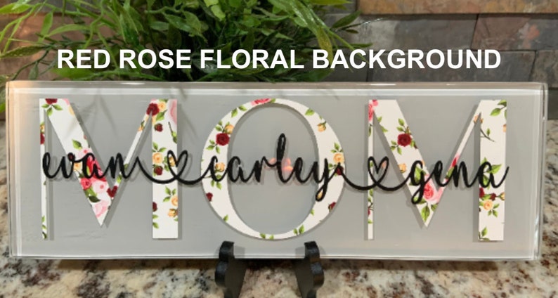 Personalized Glass Tiles for Mom - 4x12 MOM With Names, Mothers Day - Etsy