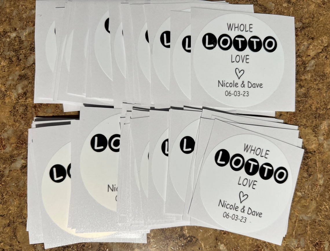 2" Round Lotto Favor Stickers... for Wedding/graduation/shower Favors ...