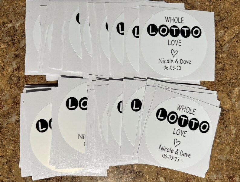 2" Round Lotto Favor Stickers... for Wedding/graduation/shower Favors ...