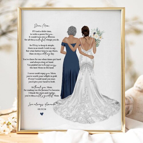 Mother of the Bride Poem Bride Gift to Mom Personalized - Etsy
