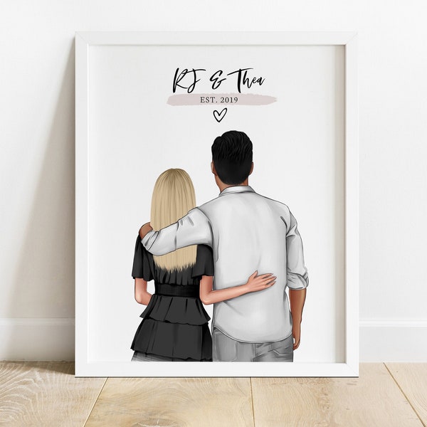 Boyfriend Girlfriend Drawing - Etsy