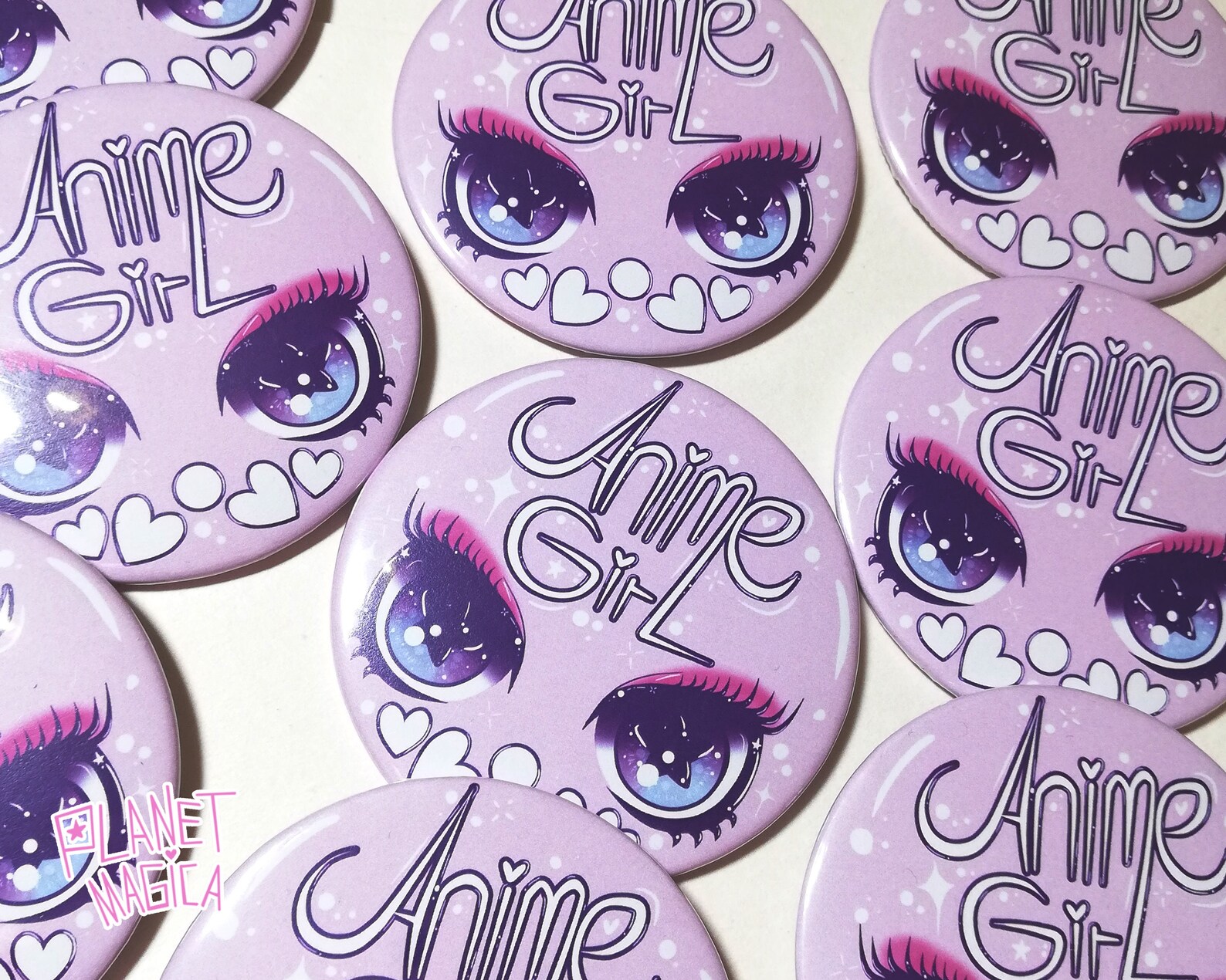 Anime Girl Badge Large 7.6 CM Badge Kawaii Fairy Kei Decora | Etsy