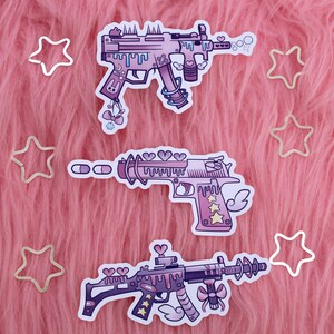 Magical Weapon Sticker Set - Kawaii Guns & Daggers - Etsy