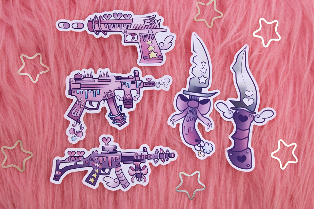 Magical Weapon Sticker Set - Kawaii Guns & Daggers - Etsy