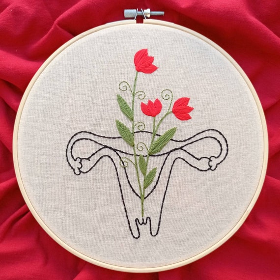 Uterus Embroidery Hoop Art - Etsy