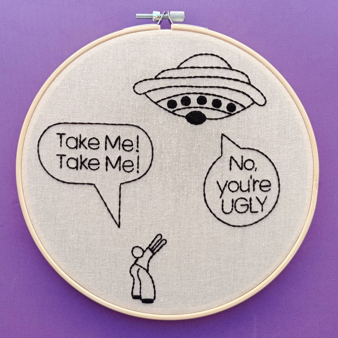 Take Me Funny Embroidery Hoop Art Etsy