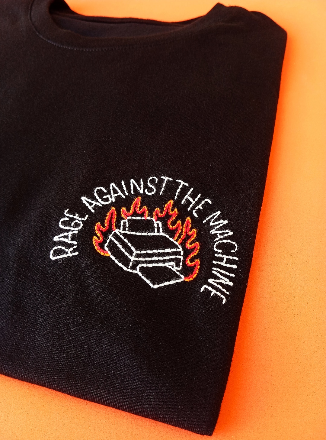 Rage Against the Printer - Hand Embroidered T-shirt - Etsy