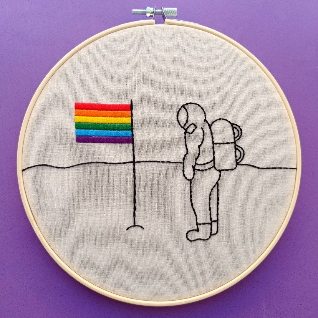 Rainbow Flag (LGBT) - Embroidery Hoop Art - Etsy