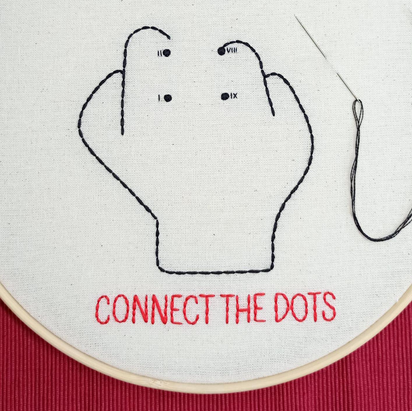 Connect the Dots | Embroidery Hoop Art | Funny Wall Art | Middle Finger ...