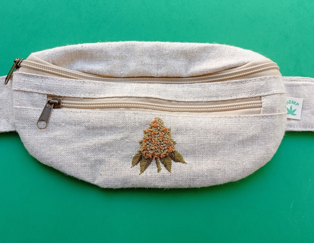 Hand-embroidered Hemp Bum Bag | Fanny Pack | Waist Pack | Eco Friendly ...