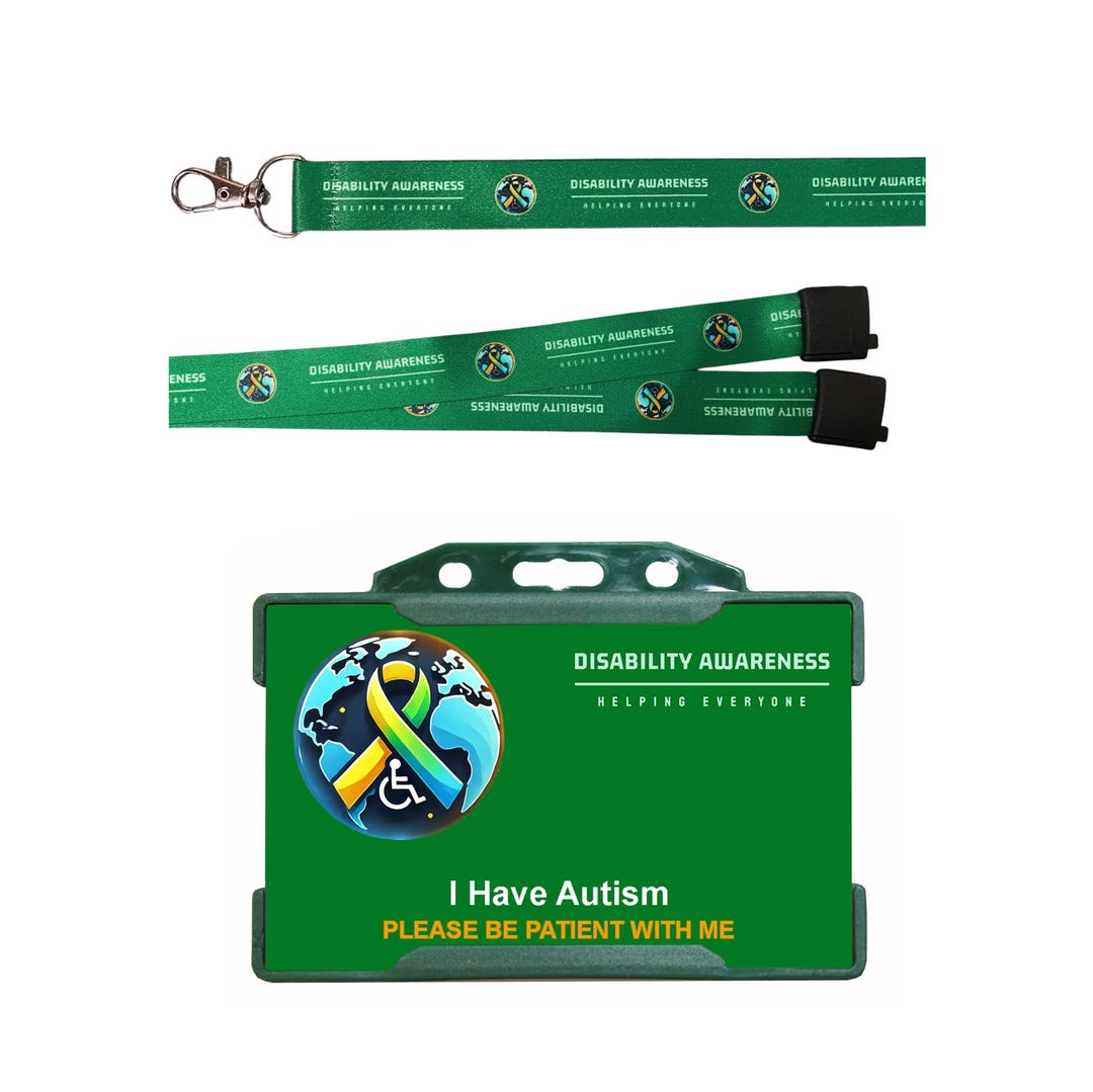 ADHD Hidden Disability Cards Lanyard & Badge World Symbol Uniting the ...