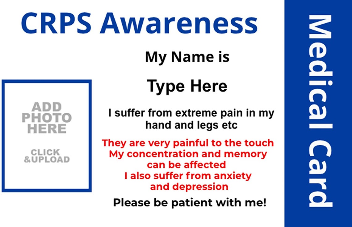 Personalised Plastic CRPS Awareness Disability ID Card With - Etsy