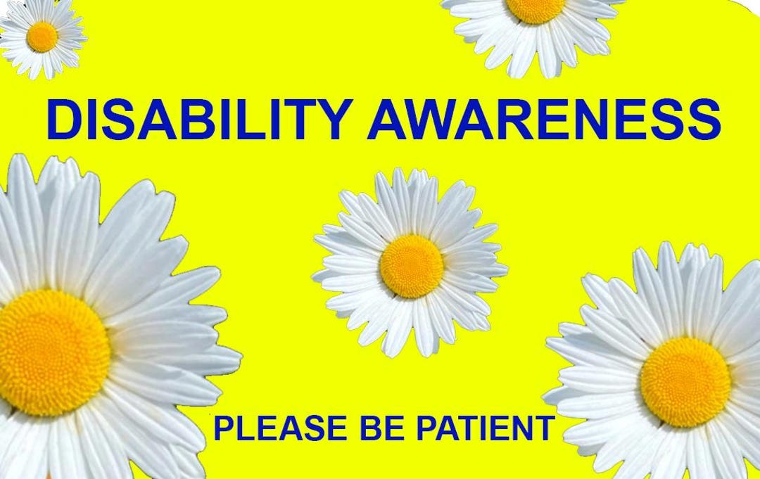 Disability Awareness Card Daisy Style With Plain Colour Lanyard & ID ...