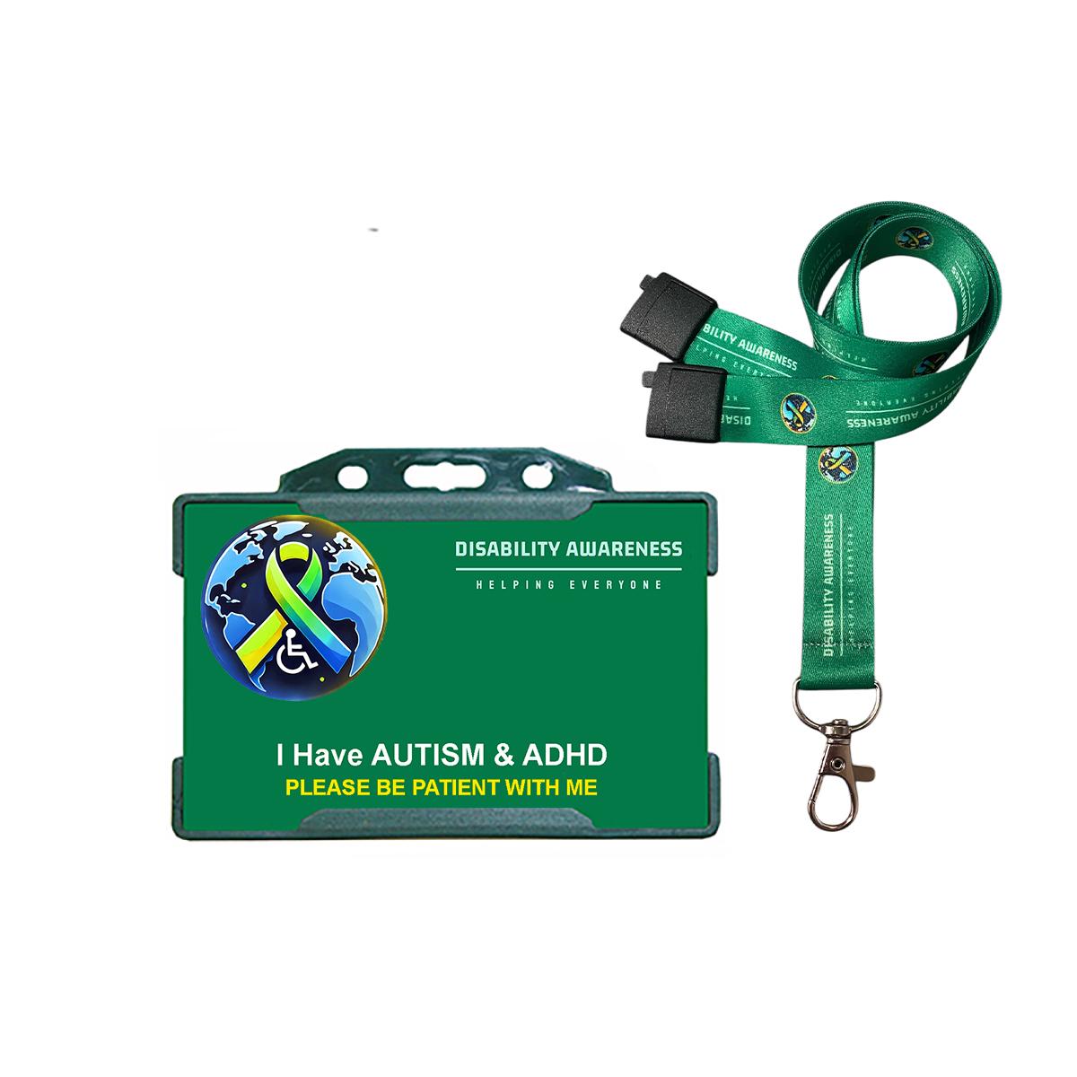 Autism, ADHD, Hidden Disability Cards, Lanyard & Badge World Symbol ...
