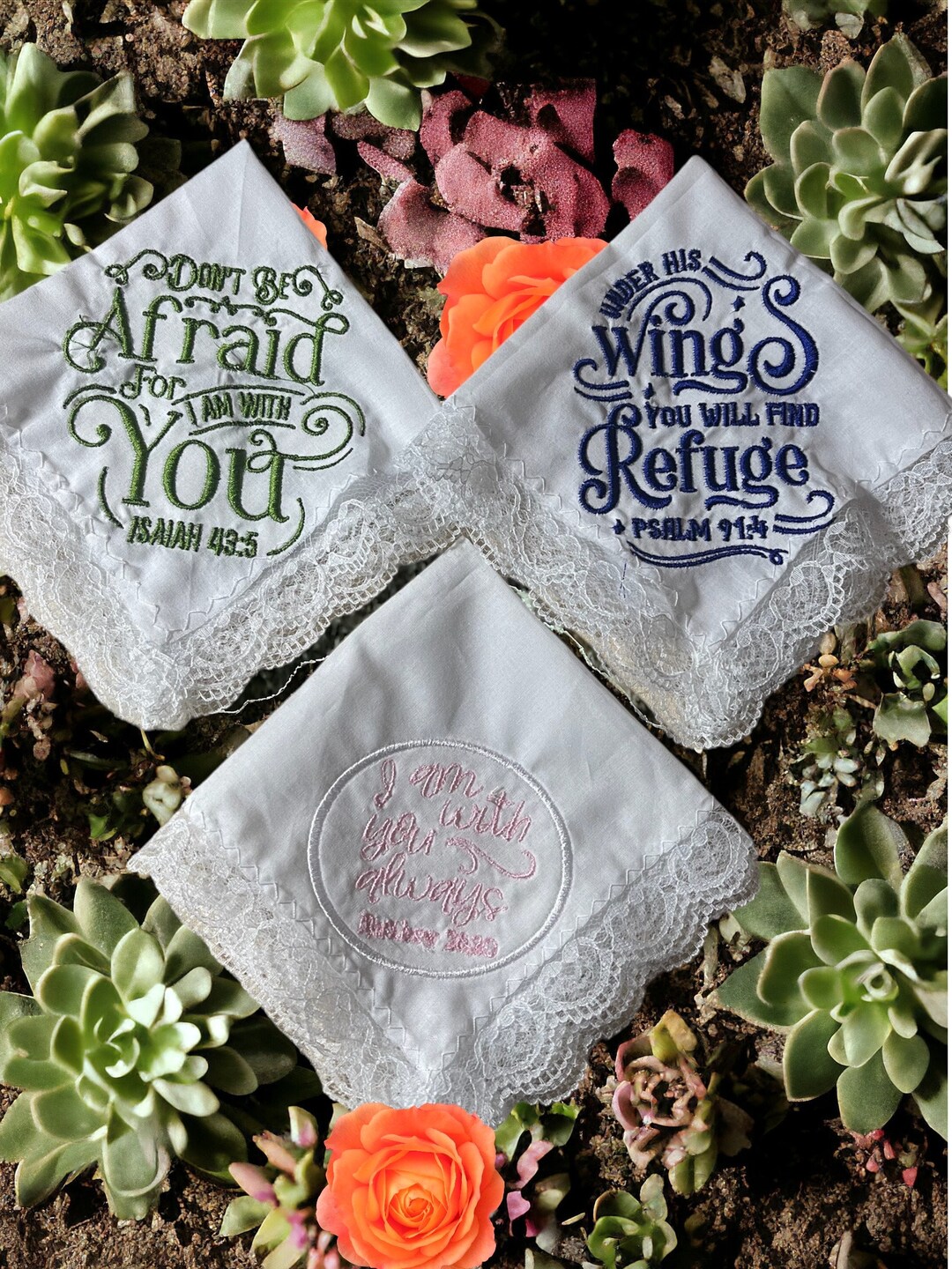 Script—kerchief Hanky Handkerchief Embroidery Bible Verse Inspirational ...
