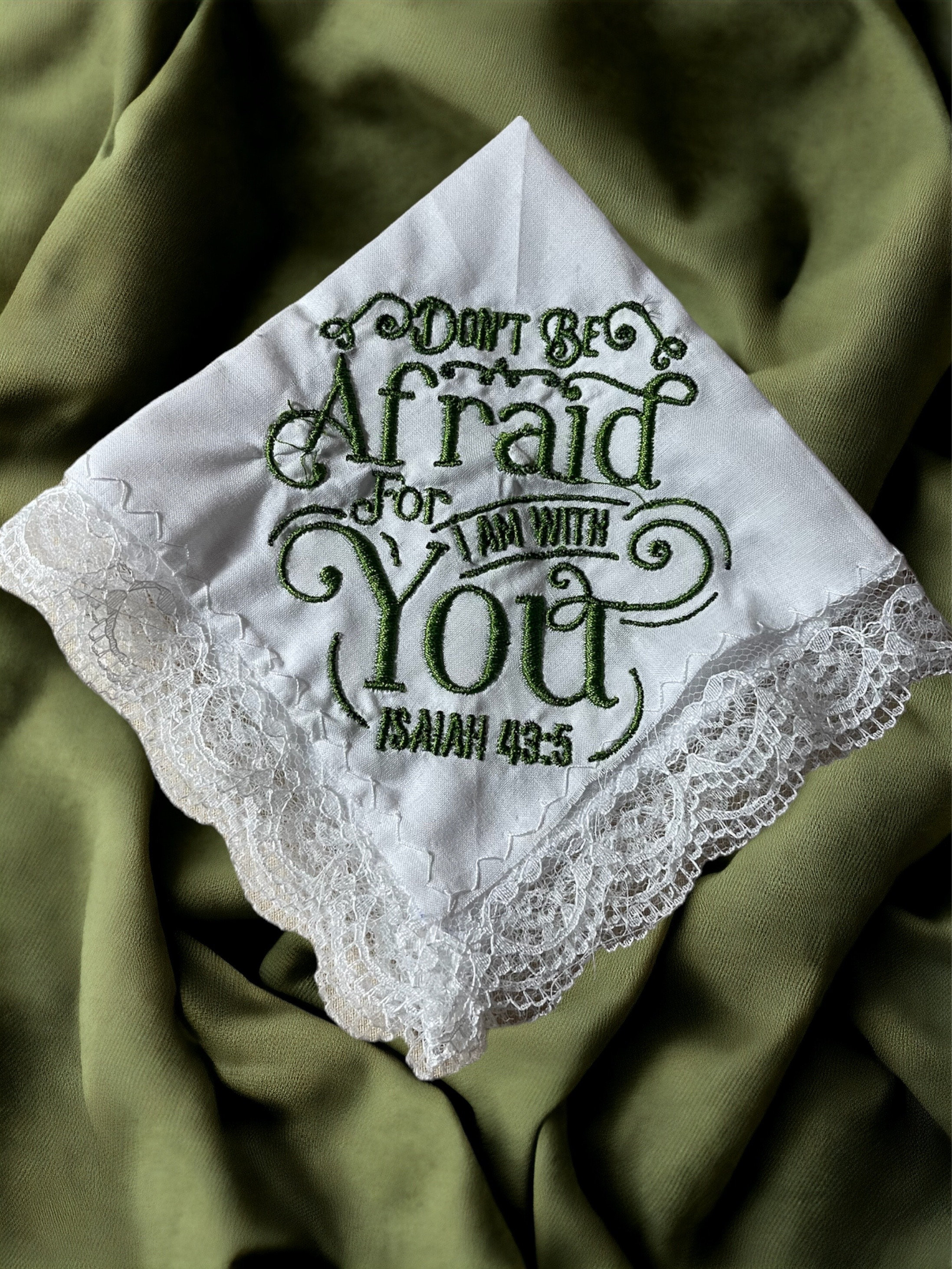 Script—kerchief Hanky Handkerchief Embroidery Bible Verse Inspirational ...