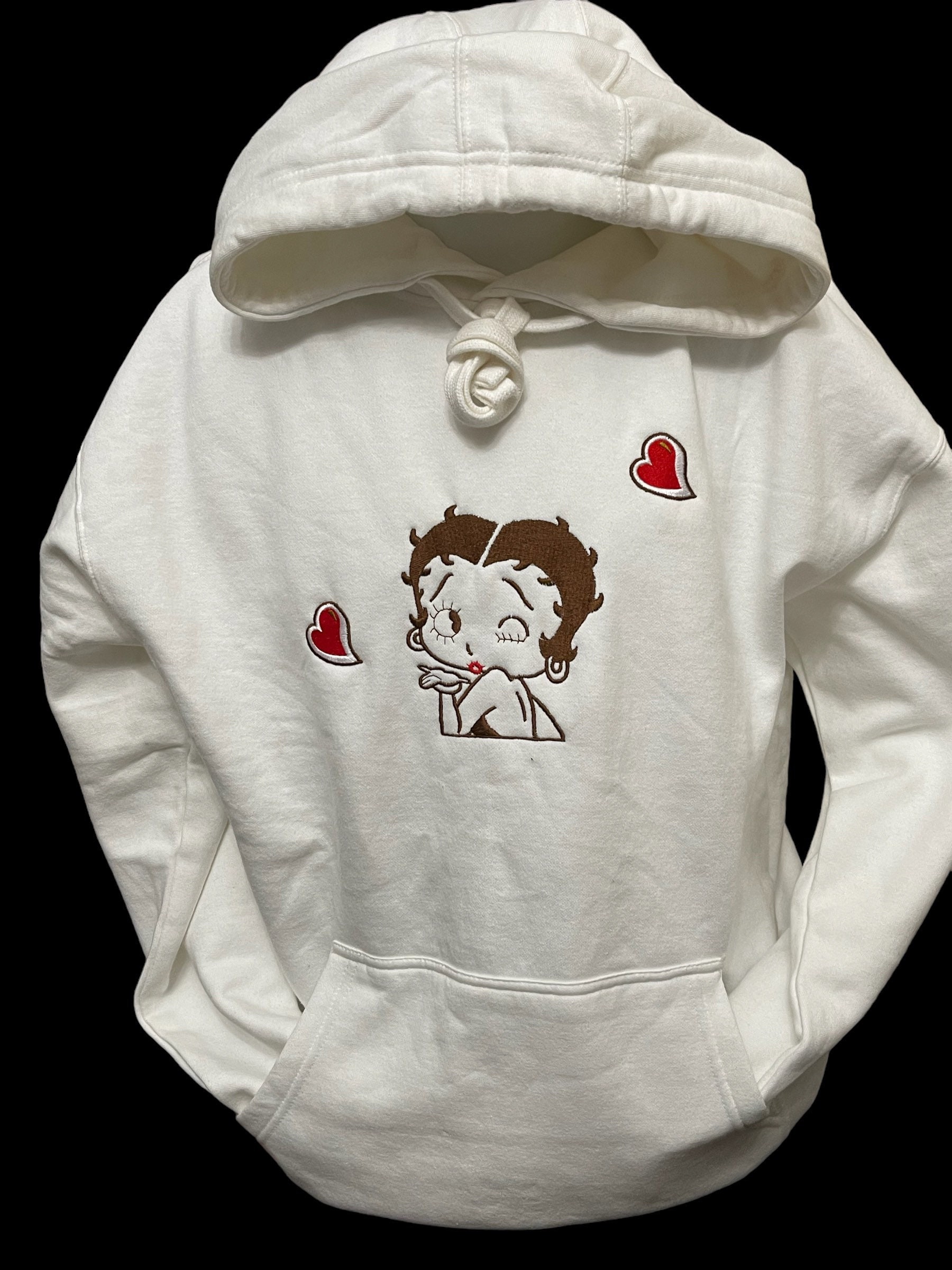 Betty Boop Front and Back and Hoodie Embroidered Pullover Hoodie - Etsy